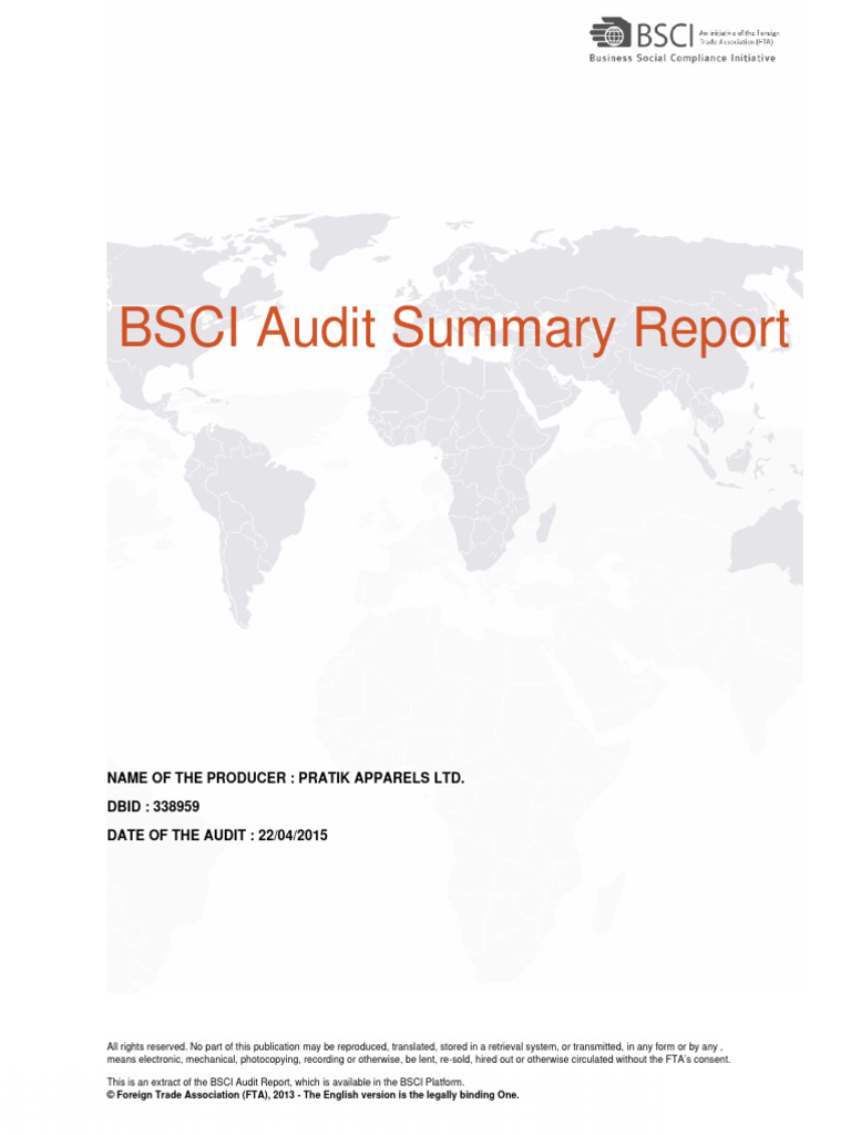 Bsci Certificate | PDF | Occupational Safety And Health | Business