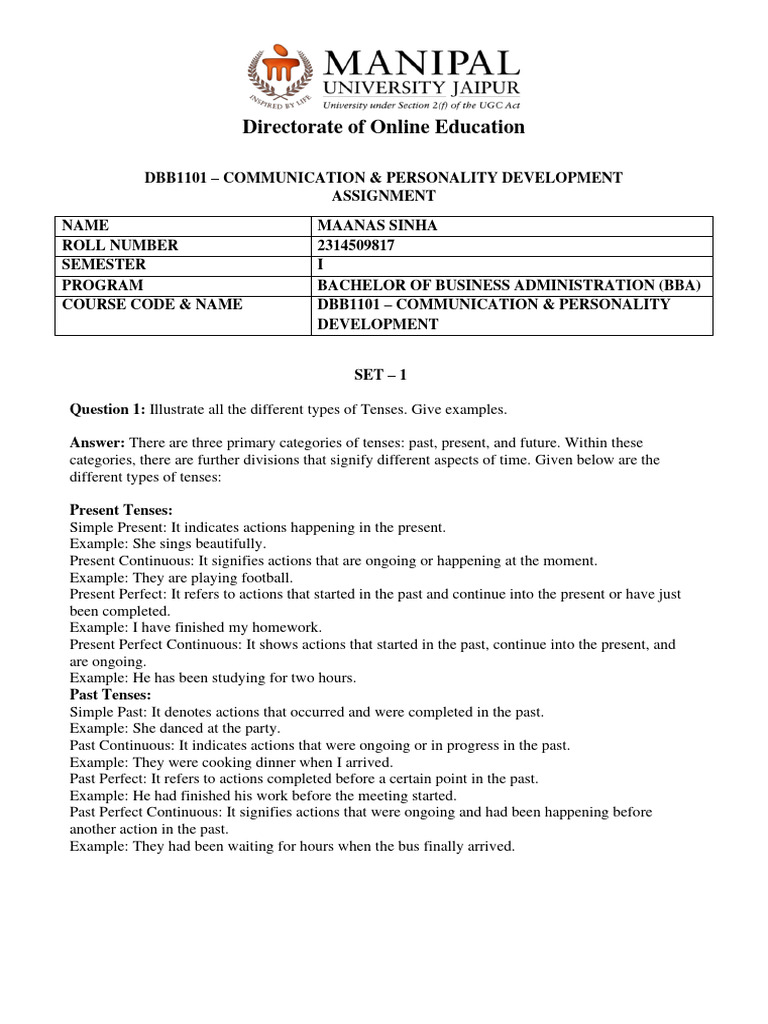Assignment - DBB1101 - BBA 1 - Set1 and 2 - Aug-Sep - 2023 | PDF | Leadership | Reading ...
