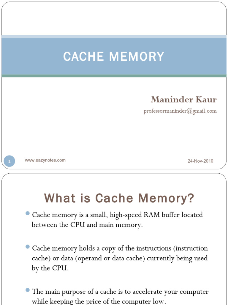 Cache Memory 130126022606 Phpapp02 | PDF | Cpu Cache | Cache (Computing)