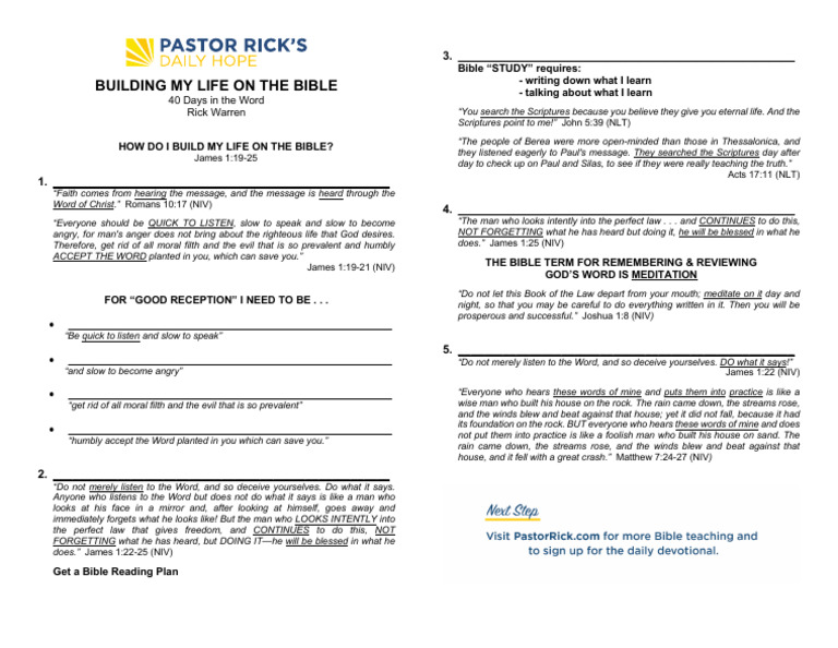 Message 1 Building My Life on the Bible | PDF | Paul The Apostle ...