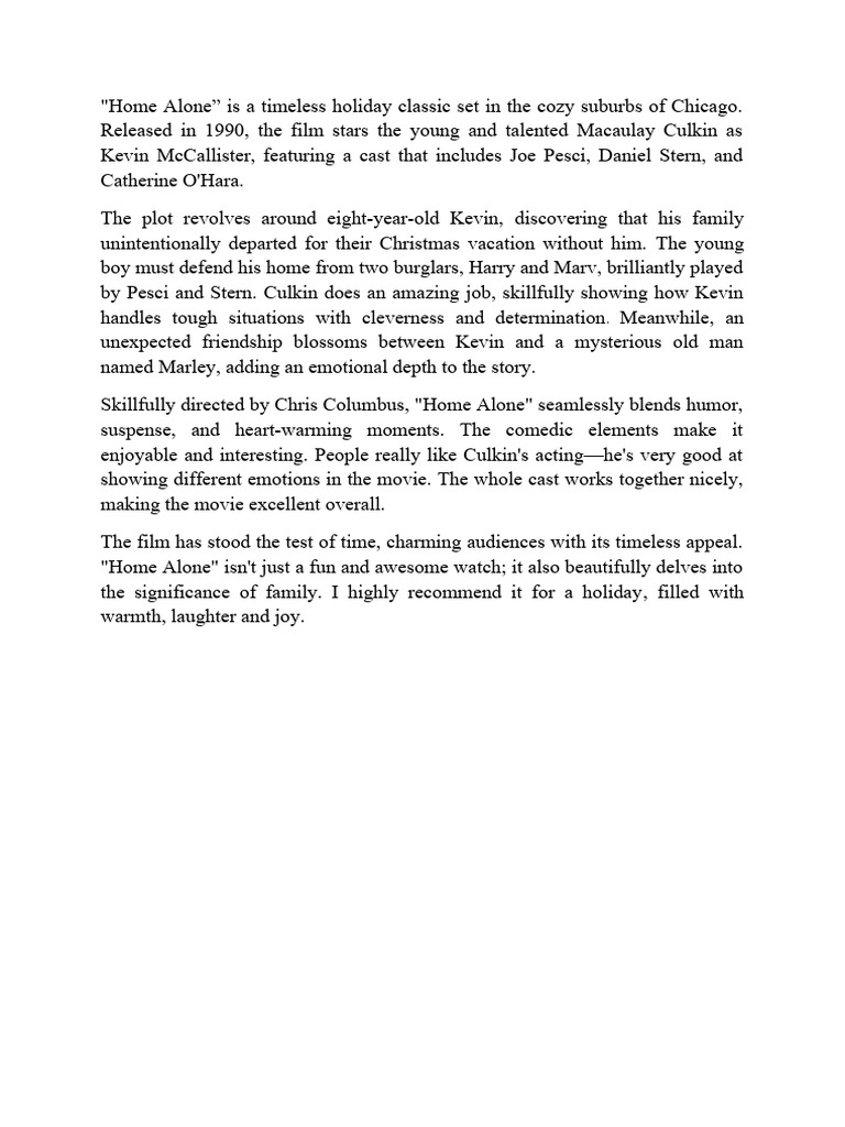 Home Alone Review | PDF