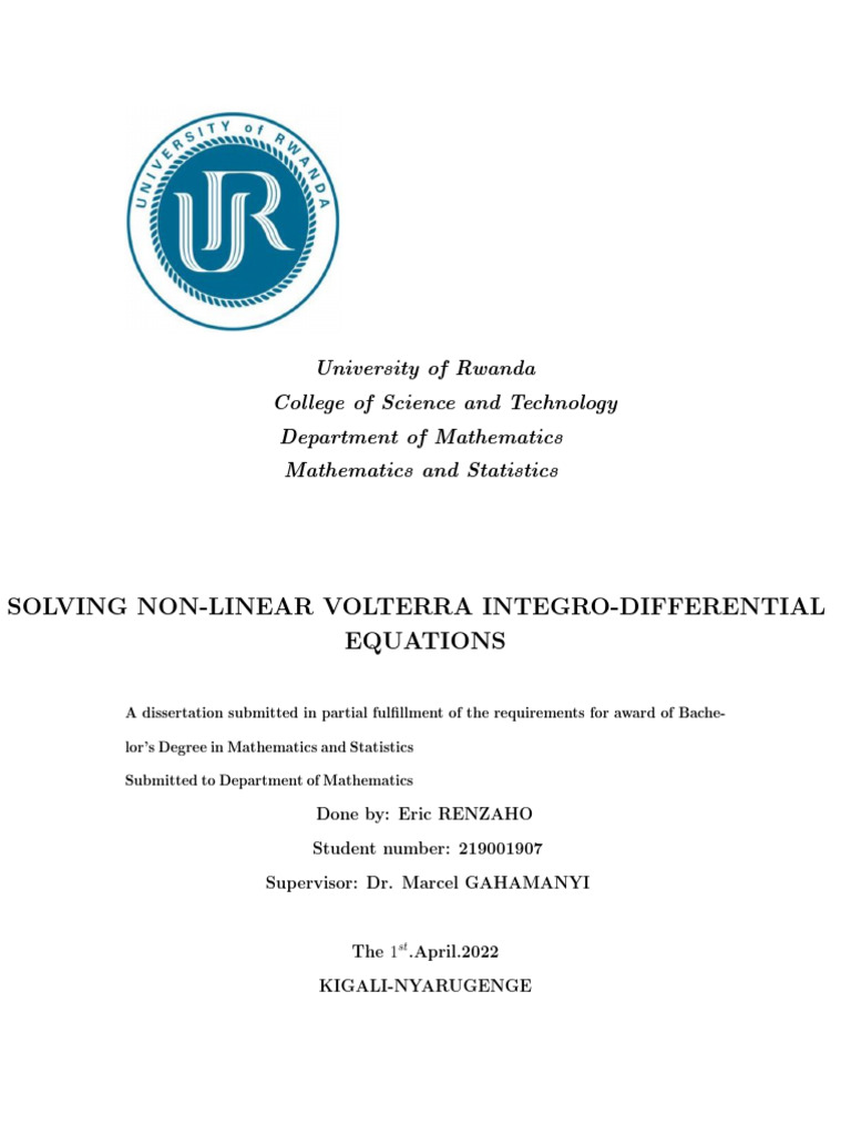 Solving Nonlinear Volterra Equations | PDF | Integral Equation ...