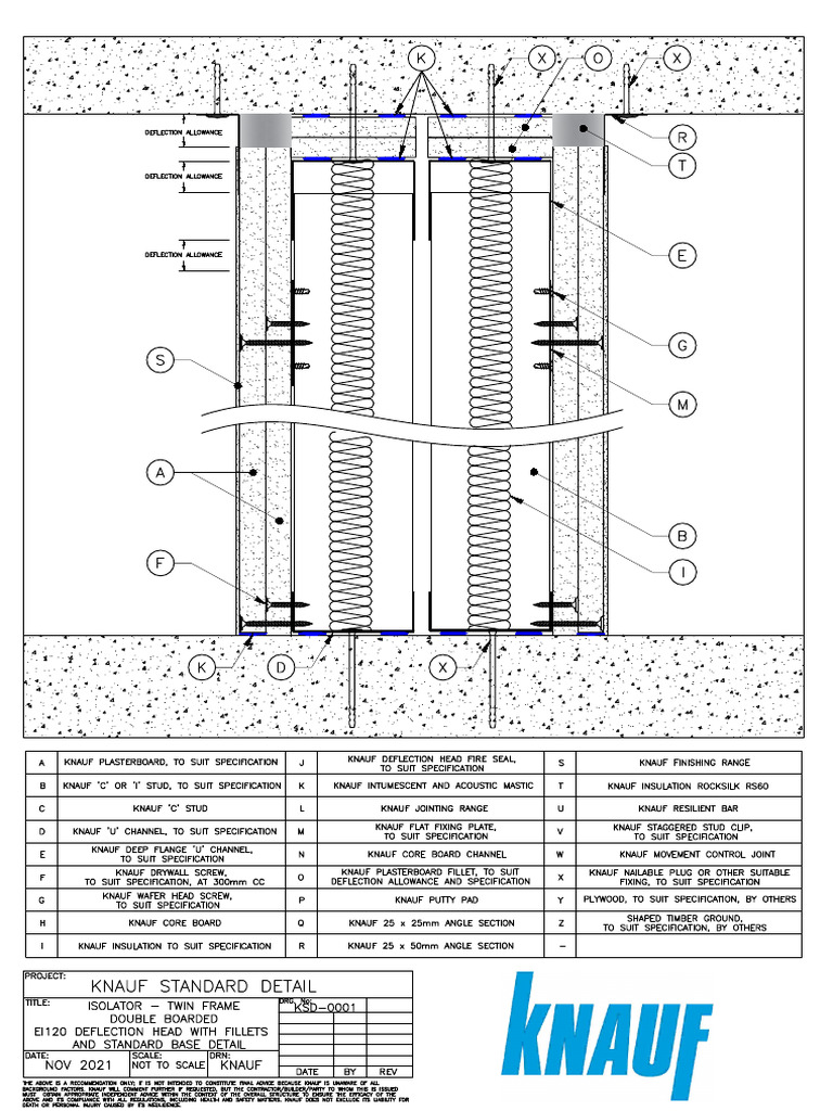 2021 - Knauf Standard Details - Isolator Double Boarded 1 | PDF