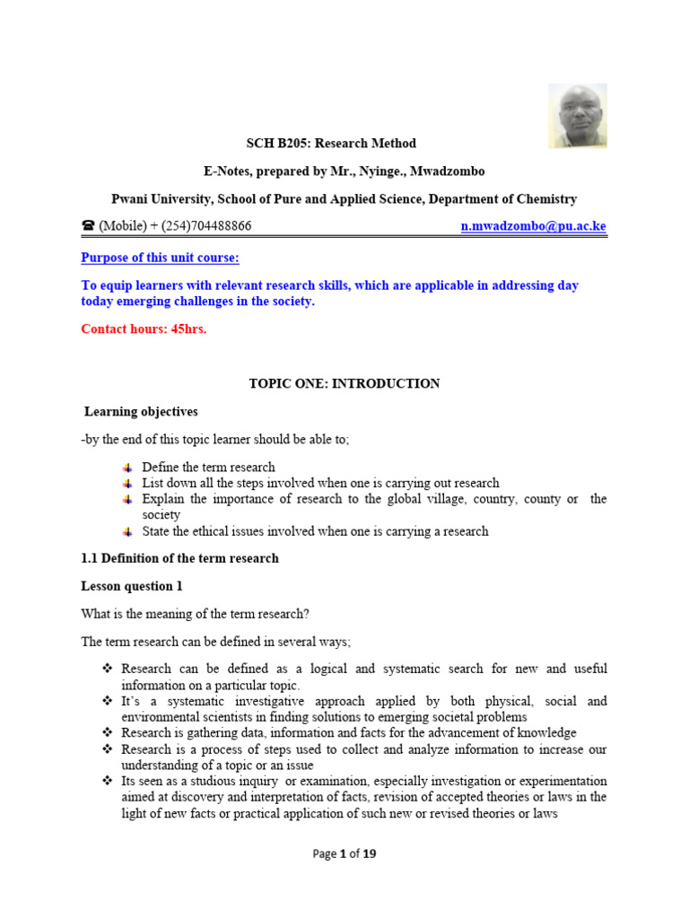 SCH B207 - Research Methods | PDF | Methodology | Survey Methodology