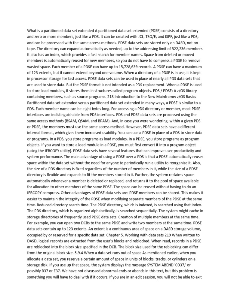 Partitioned Data Set Extended | PDF | Information Technology Management | Operating System Families