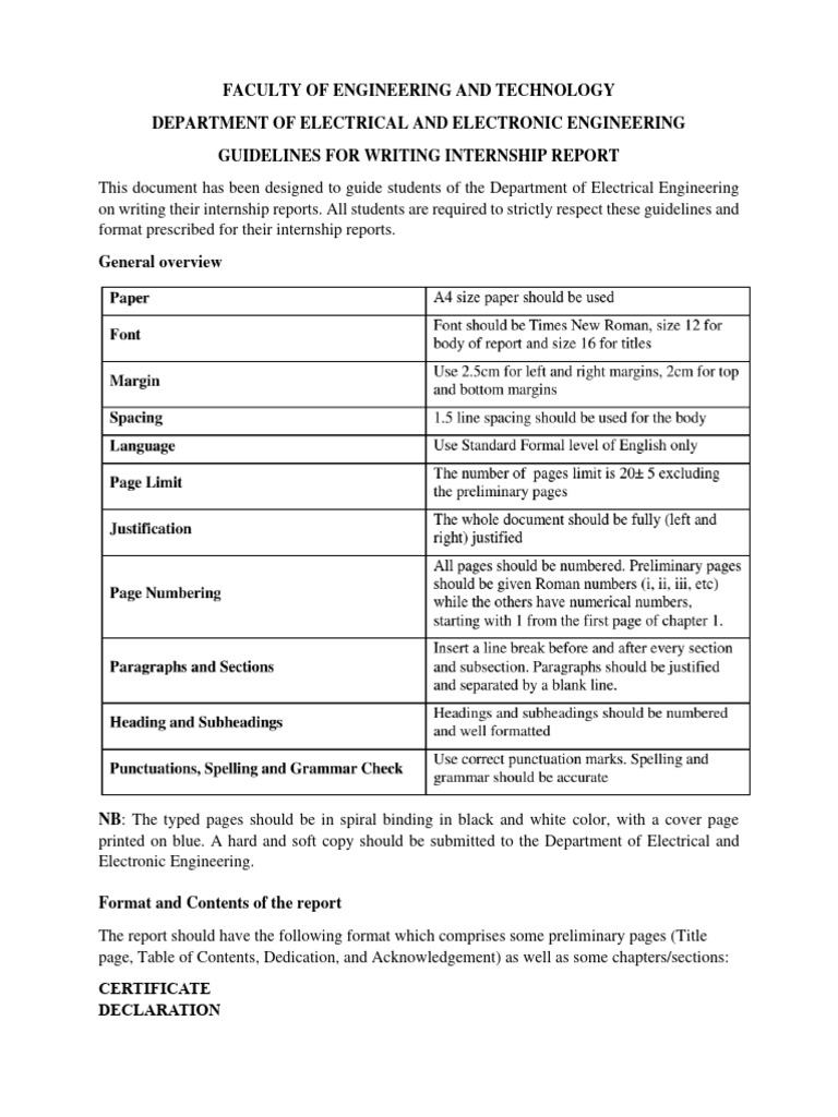 Electrical Engineering Internship Report Guide | PDF | Engineering ...
