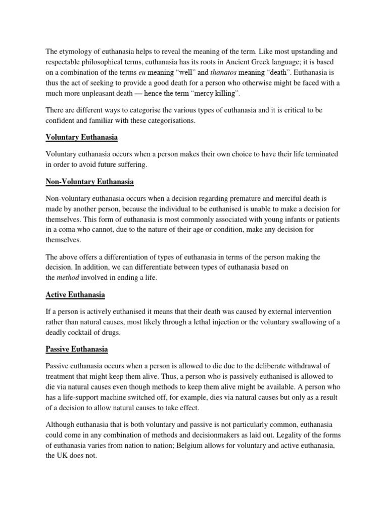 Euthanasia | PDF | Autonomy | Ethical Principles