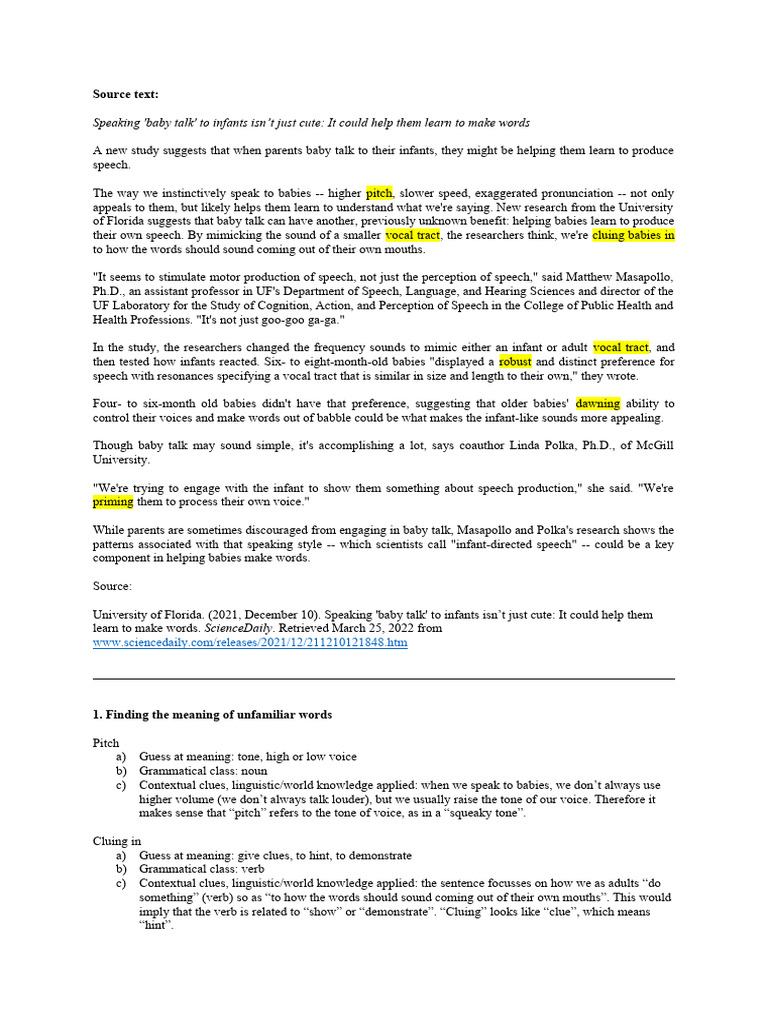 Example Assignment 1 | PDF | Speech | Linguistics