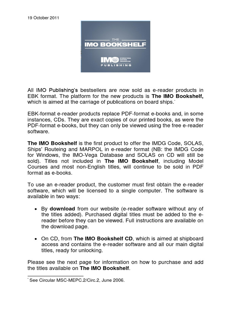 The IMO Bookshelf for booksellers | PDF | E Reader | Information Technology