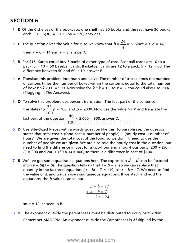 Sat Math Practice Test 14 Answers Www.satpanda.com | PDF | Circle ... Sat Math Practice Test 14 Answers Www.satpanda.com | PDF | Circle ...