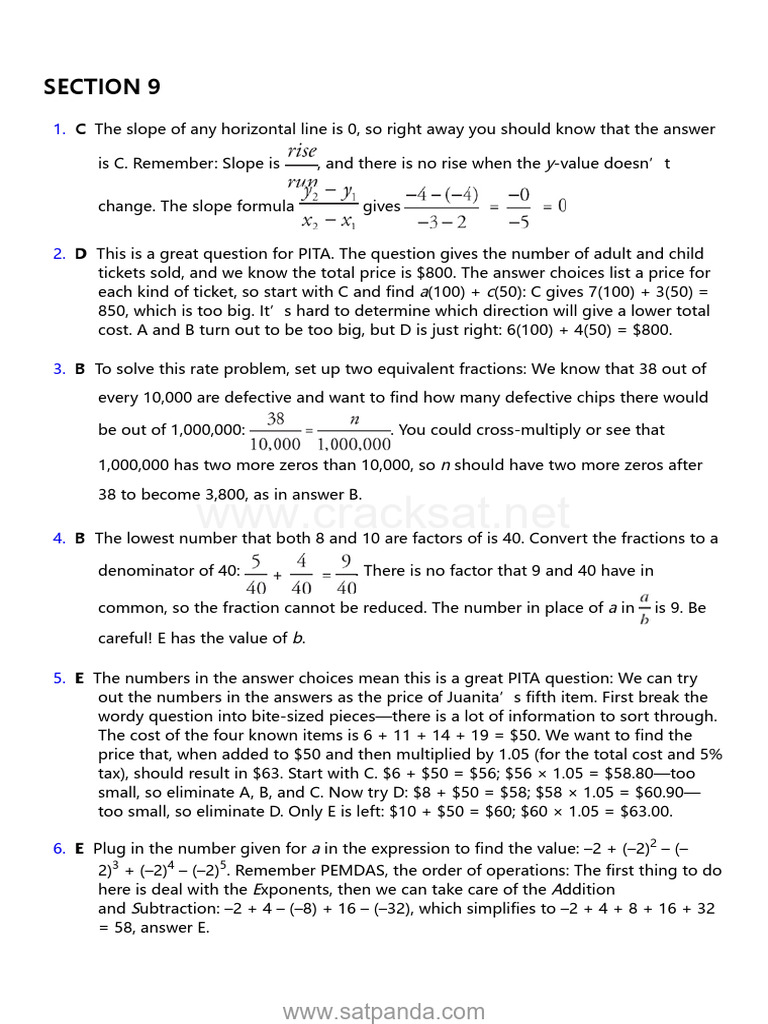 SAT Math Problem Solving Guide | PDF | Mathematics | Elementary Mathematics