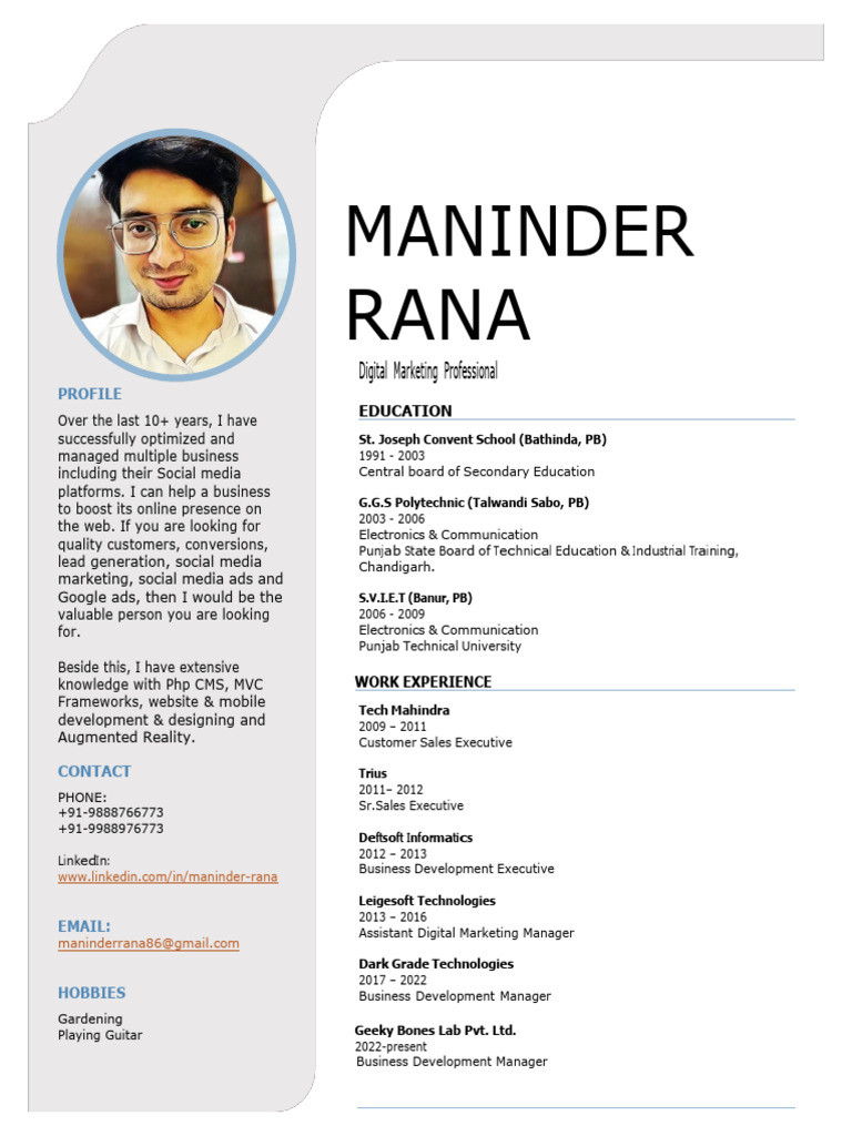 Maninder Rana Resume | PDF