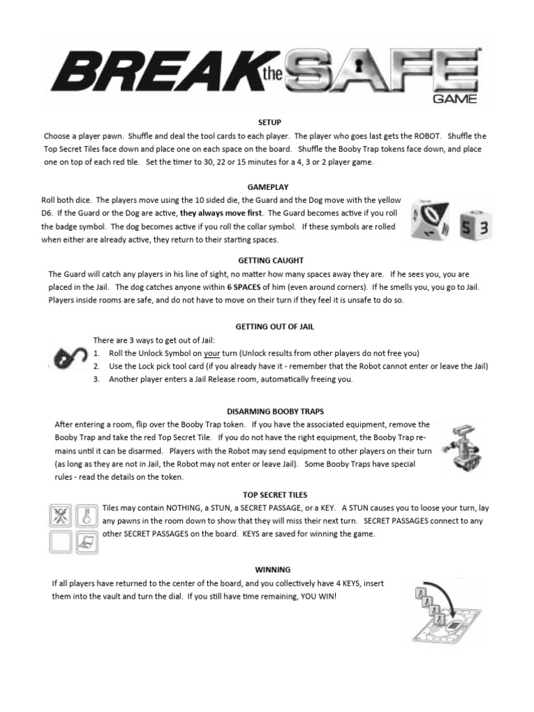 Break The Safe Summary | PDF | Gaming