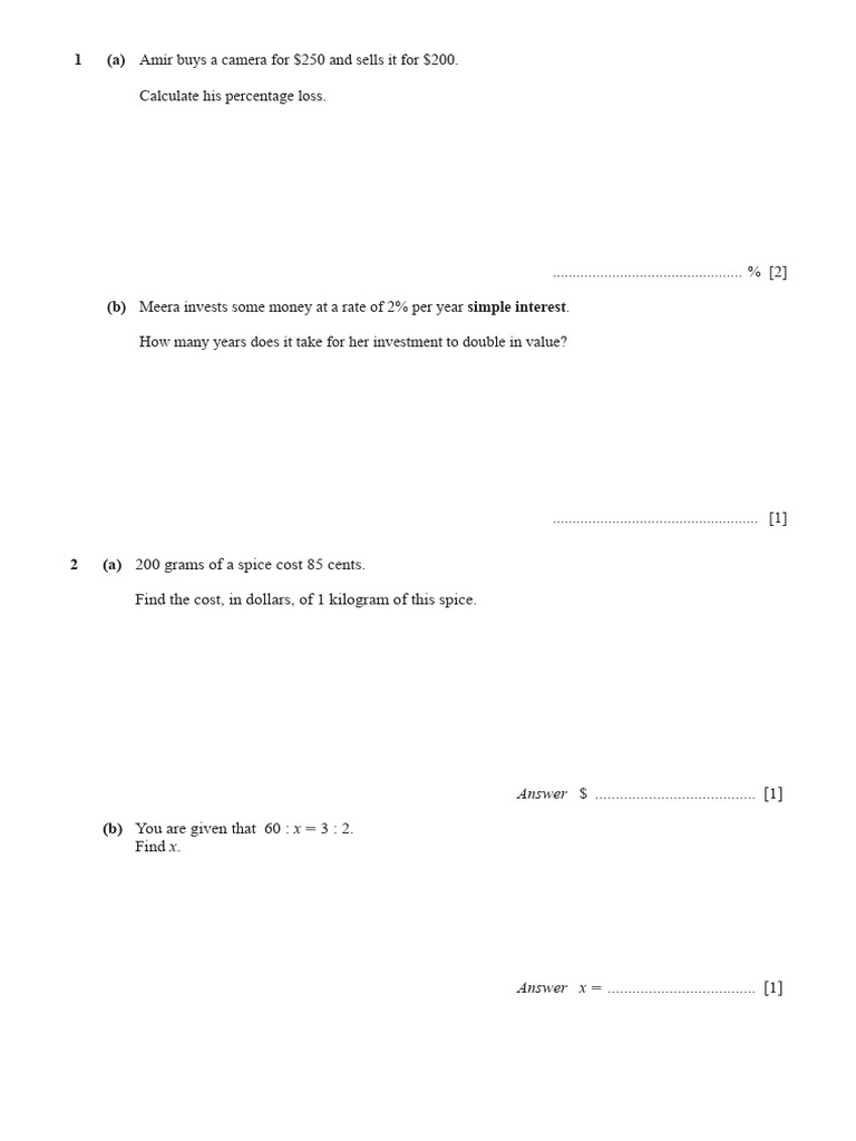 Percentages and Ratios | PDF | Percentage | Interest