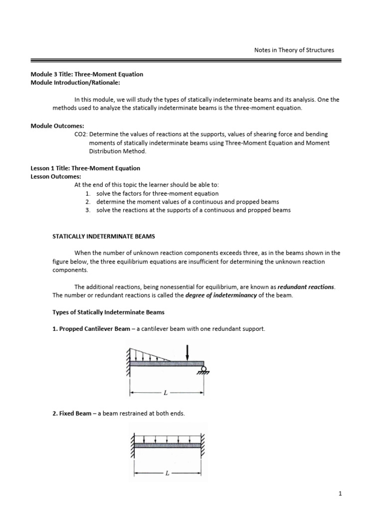 Module 3 Three Moment Equation | Download Free PDF | Beam (Structure) | Bending