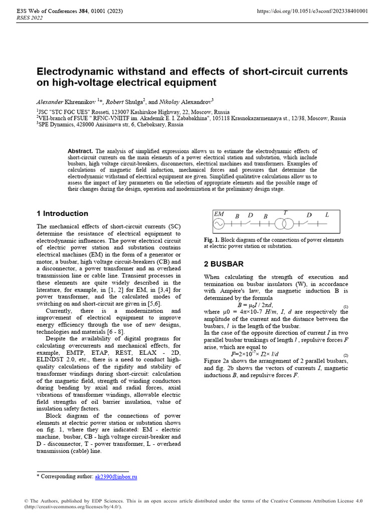 Electrodynamic Withstand and Effects of Short-Circuit Currents | PDF | Transformer | Force