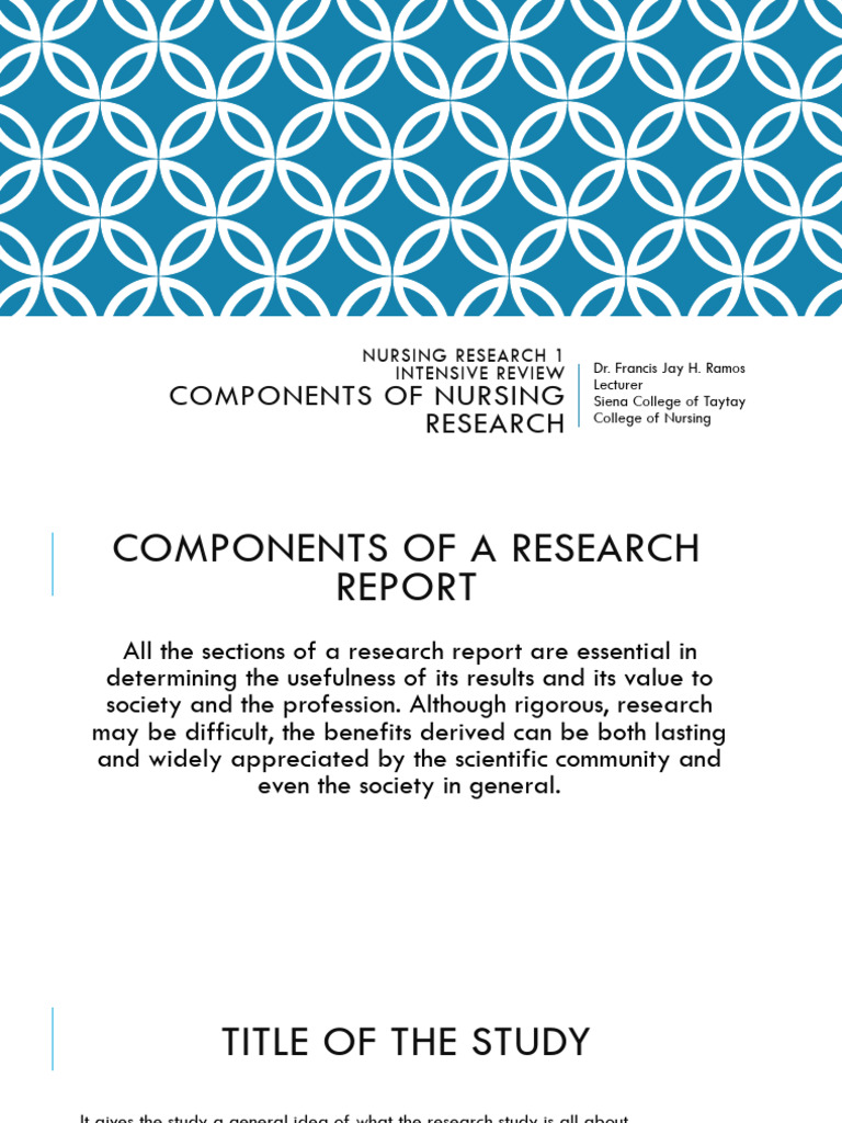 5 Components of Nursing Research | PDF | Nursing | Theory
