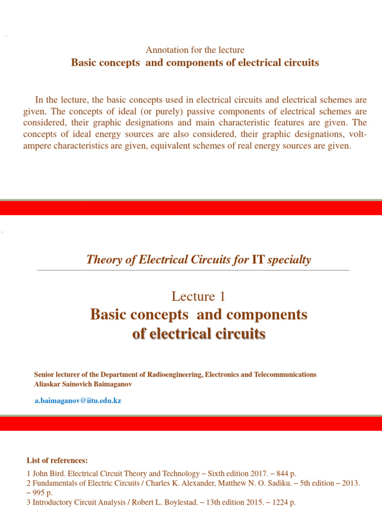 Electrical Circuit Basics and Components | PDF | Electrical Network | Inductance
