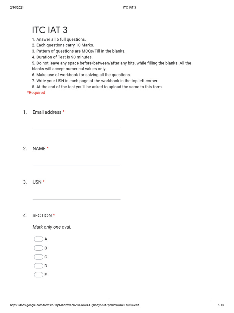 IAT-III Question Paper With Solution of 18EC54 Information Theory and ...