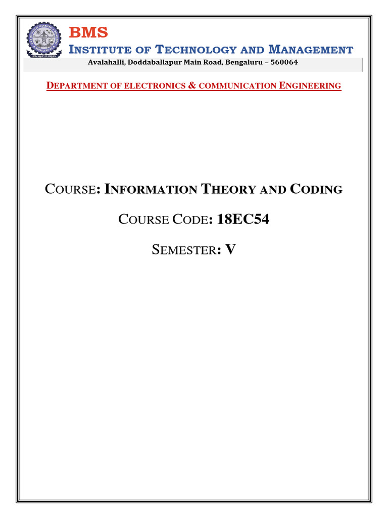 18EC54 - Shivarudraiah | PDF | Code | Information