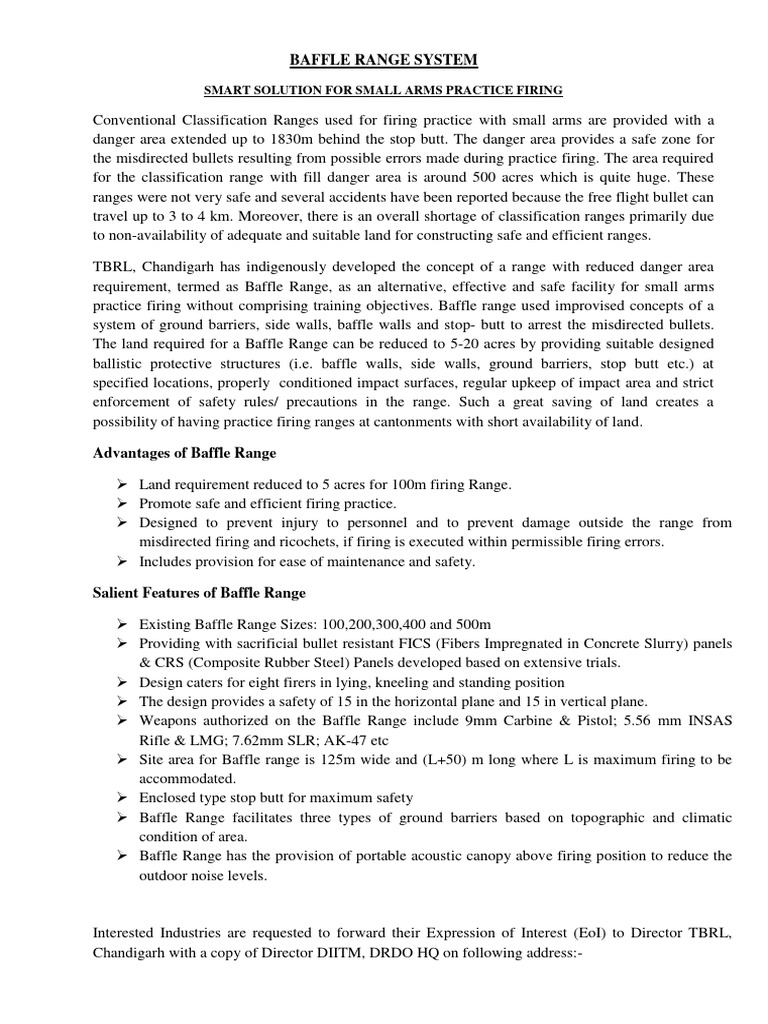 Baffle Range System 22082023 | PDF | Military Technology | Projectile ...