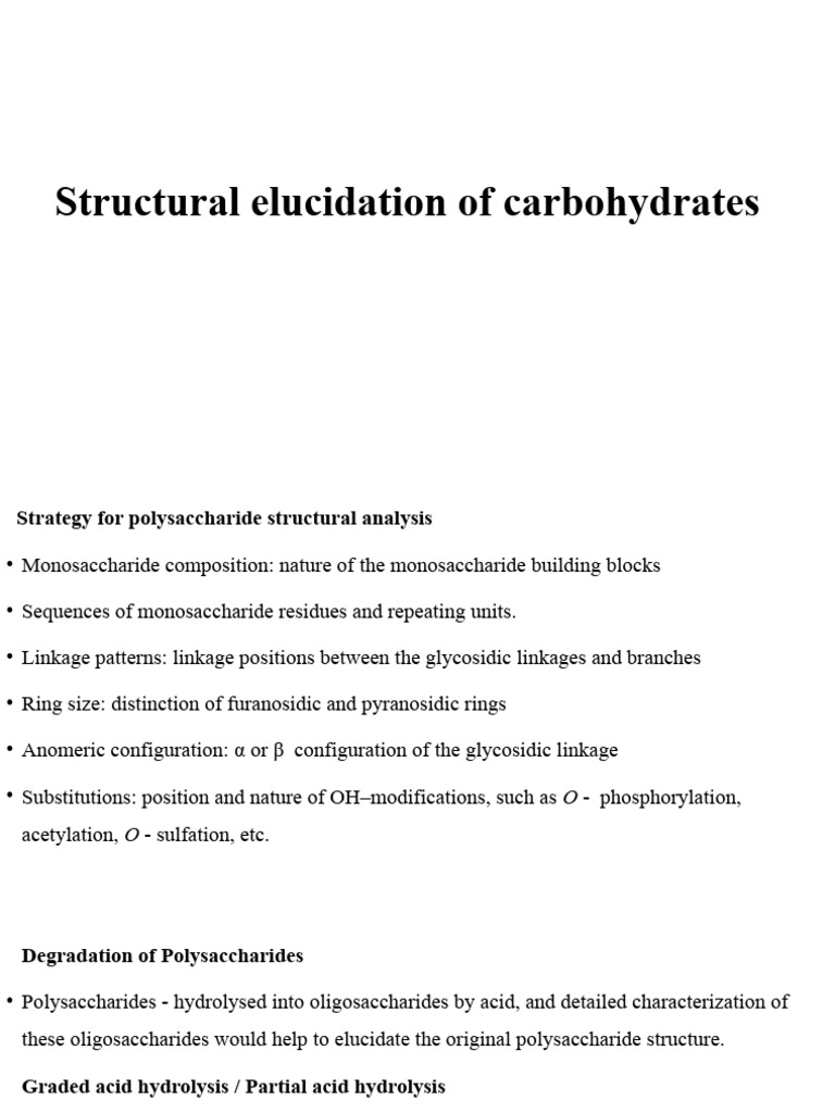 Carbohydrate Structural Elucidation | PDF | Carbohydrates | Hydrolysis