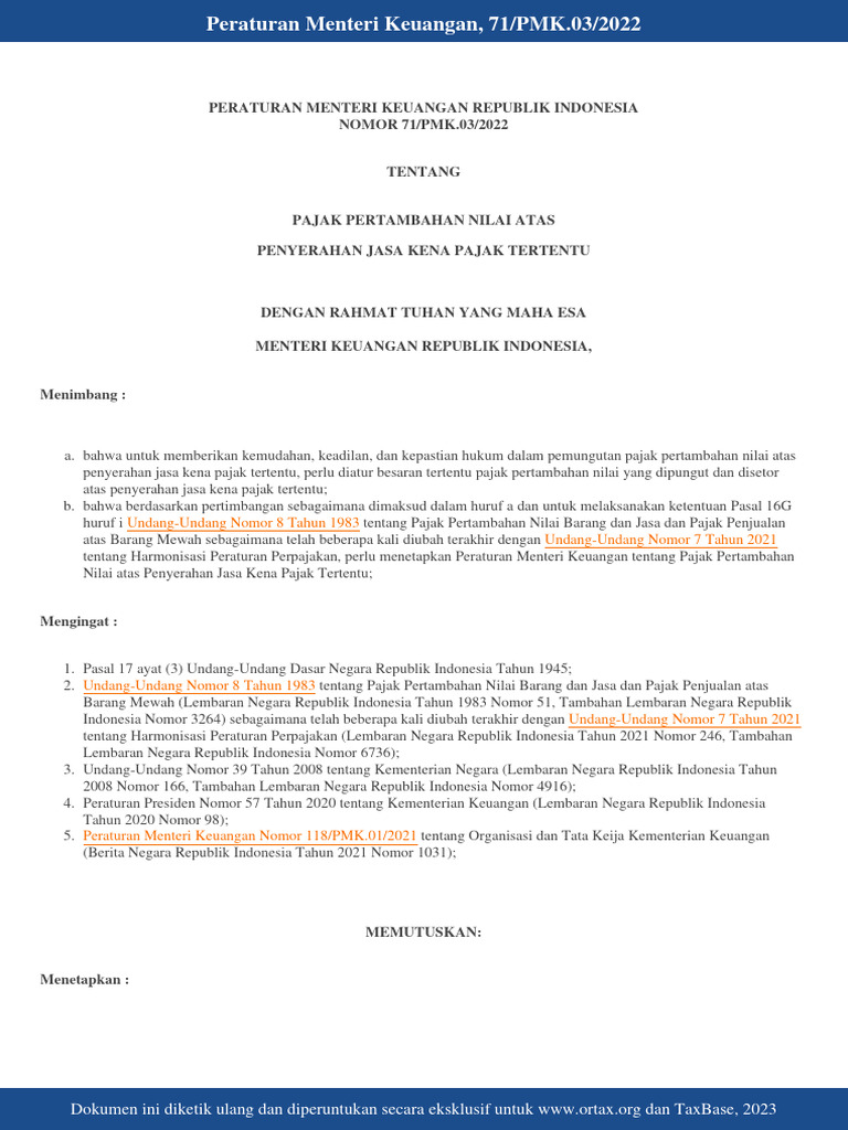 PMK 71 tahun 2022 | PDF