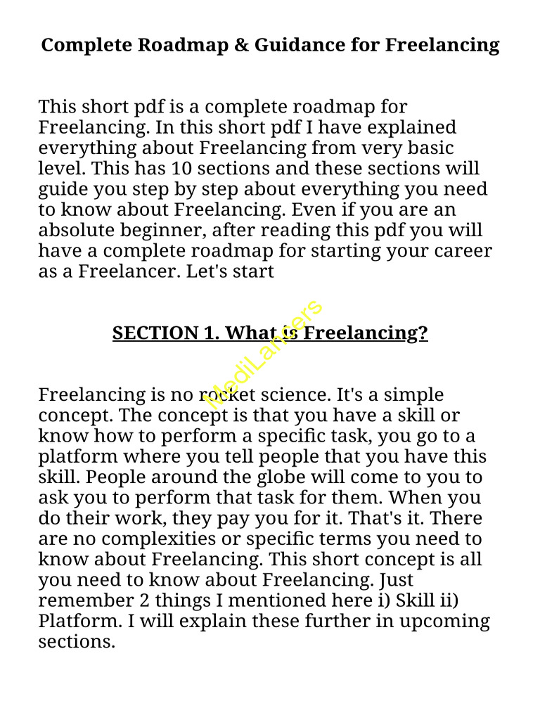 Freelancing Roadmap for Beginners | PDF | Search Engine Optimization ...