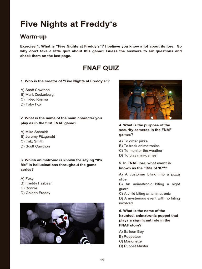 Five Nights at Freddys' Lesson | PDF | Sewerage