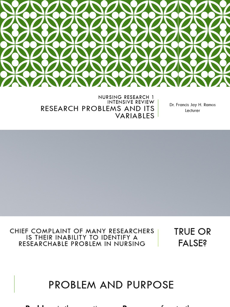 6 Research Problems and Its Variables | PDF | Dependent And Independent Variables | Psychology