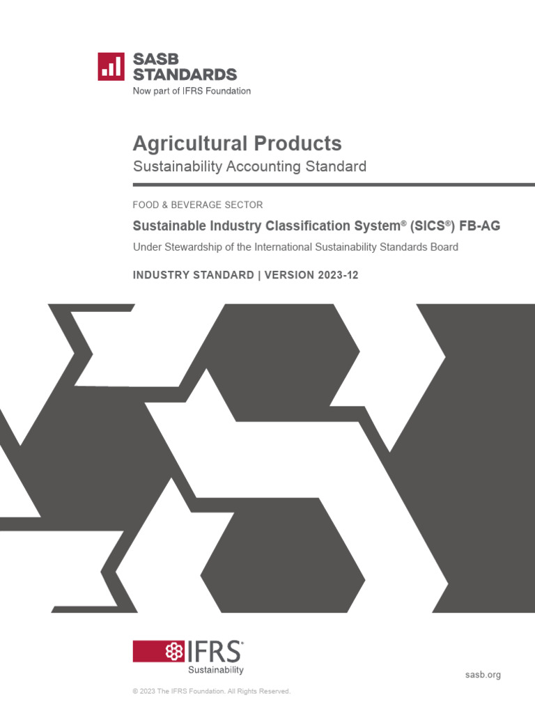 Agricultural Products Standard en Sasb | PDF | Greenhouse Gas | Water