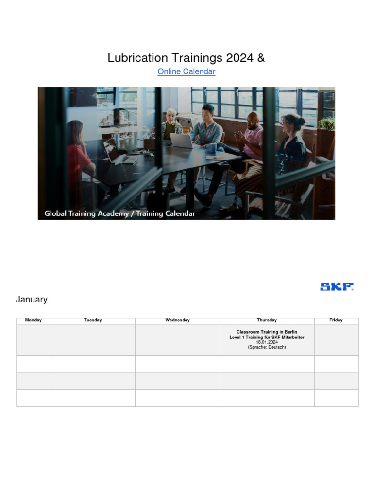 Lubrication Training Schedule 2024 | PDF