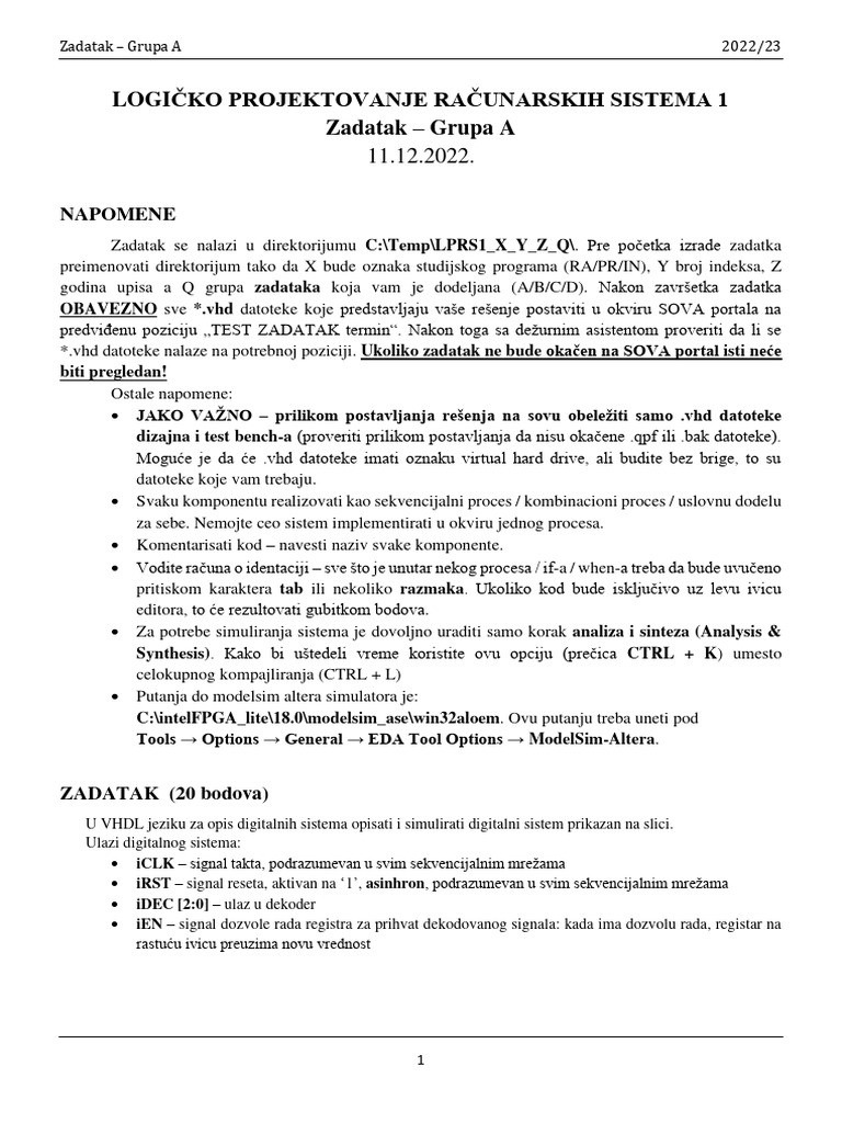 Zadatak - Grupa A | PDF