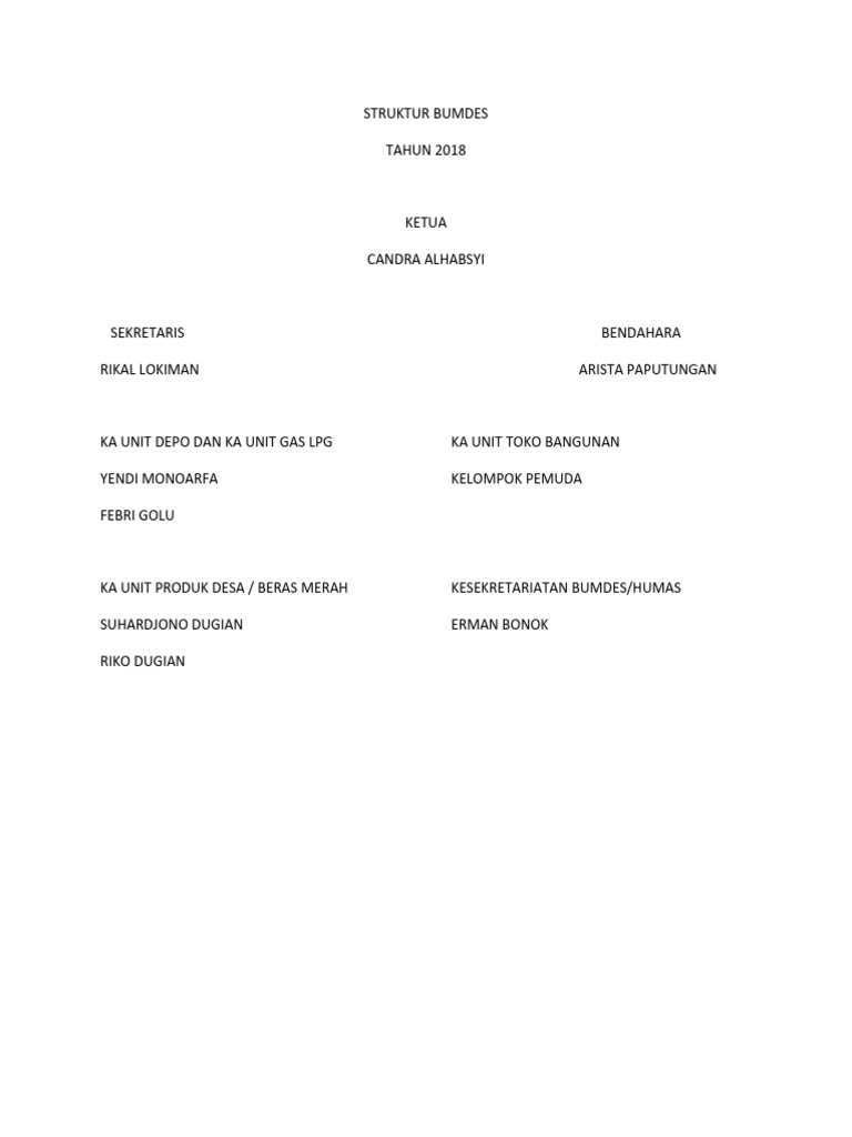 Struktur Bumdes | PDF