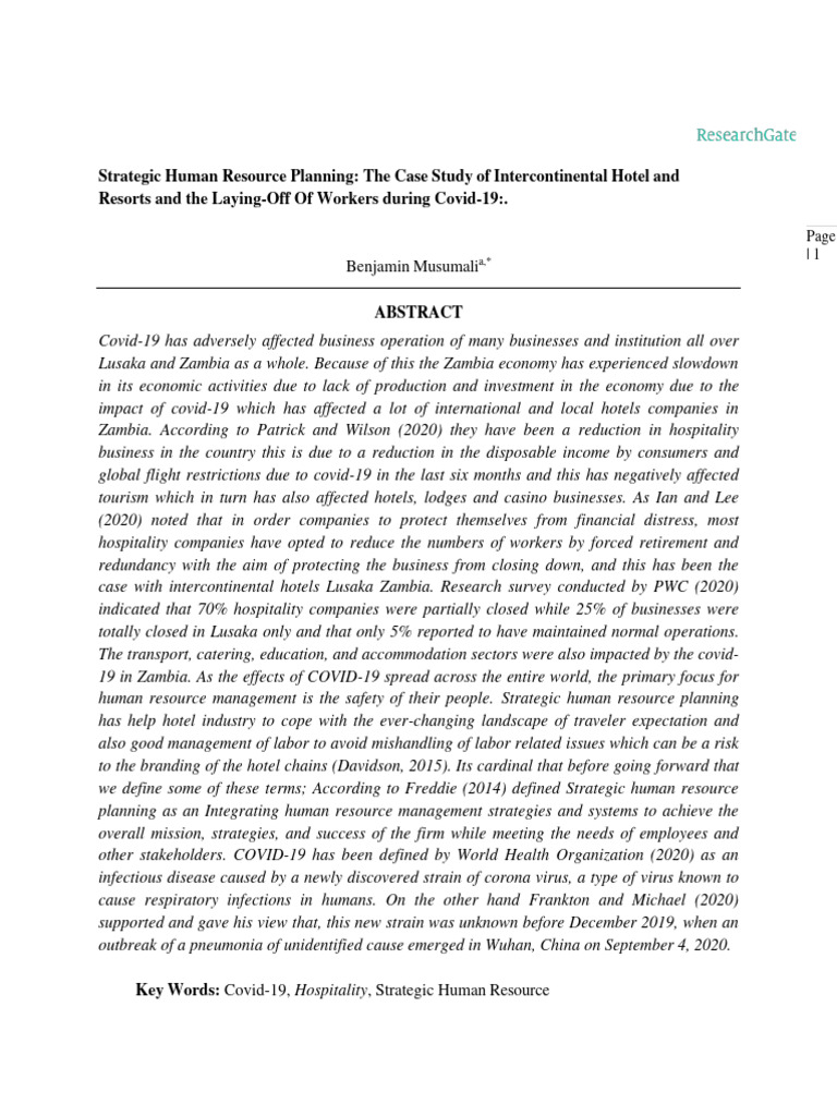 SHRM Hotel Intercontinental Case Study | PDF | Human Resource ...