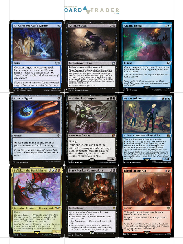 Bel'Akor Demons Deck - Ready To Print | PDF