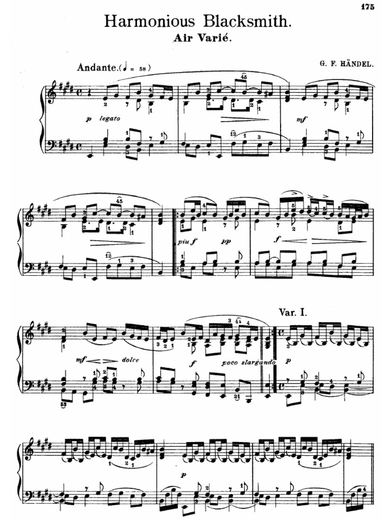 Handel The Harmonious Blacksmith | PDF