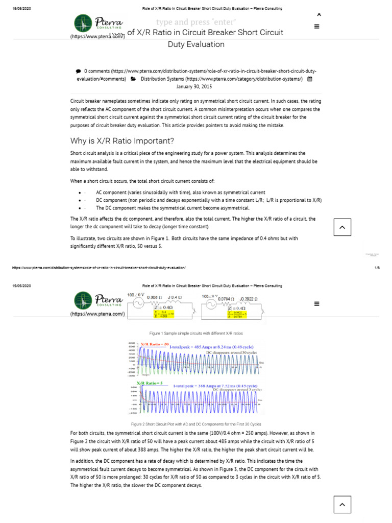 Role of X - R Ratio in Circuit Breaker Short Circuit Duty Evaluation - Pterra Consulting | PDF ...