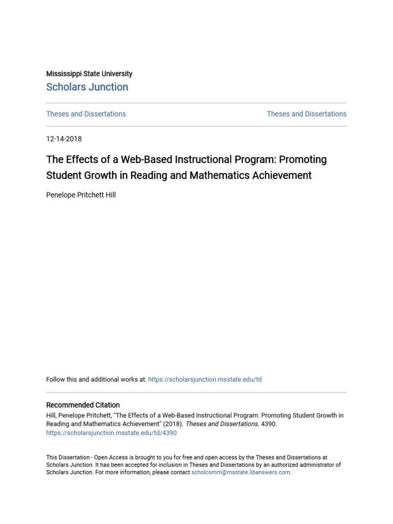 The Effects of A Web-Based Instructional Program - Promoting Stude ...