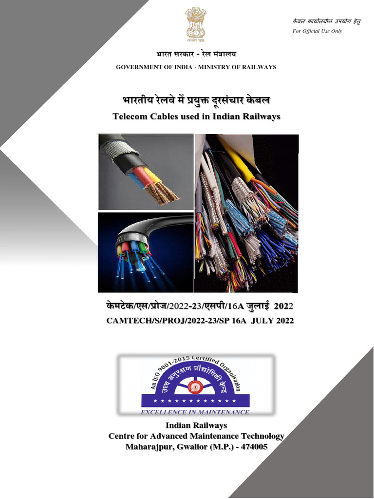 Telecom Cables in Indian Railways | PDF | Coaxial Cable | Transmission Line