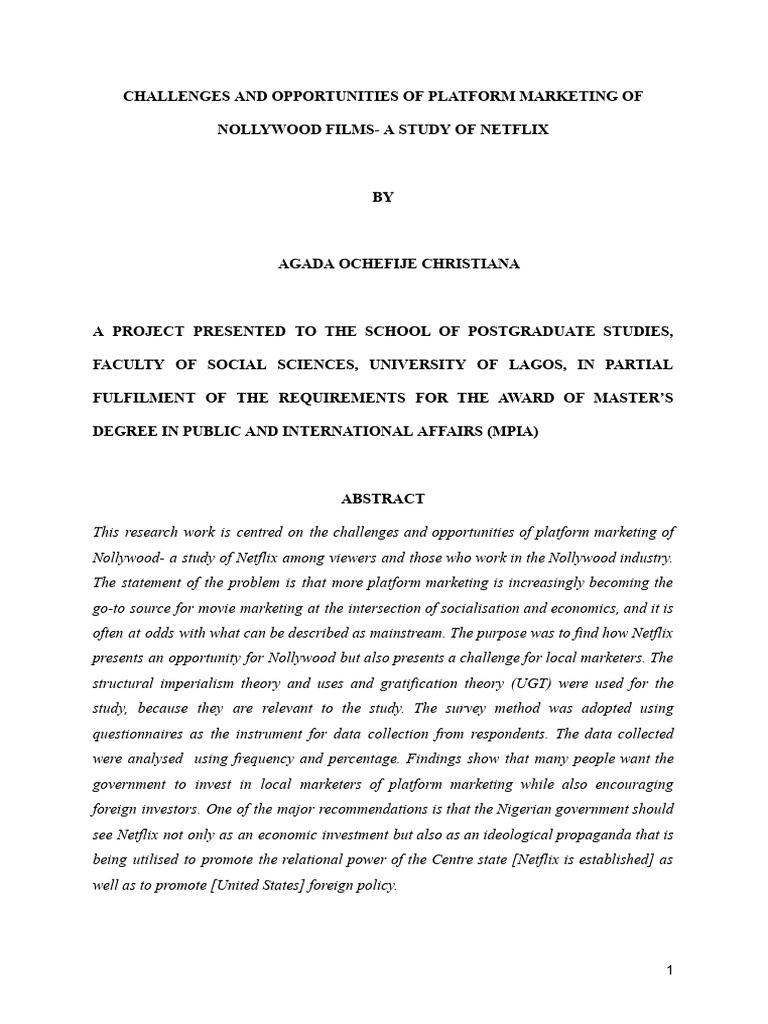Challenges and Opportunities of Platform Marketing of Nollywood Films ...