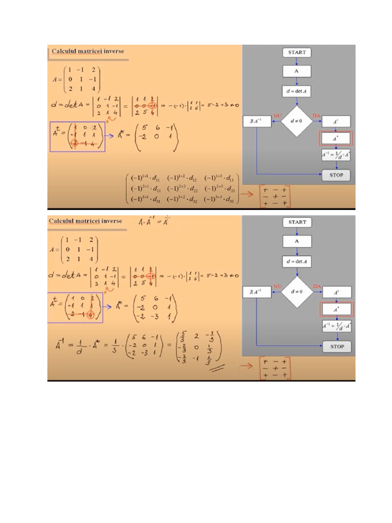 Calcul Matrice Inversa | PDF