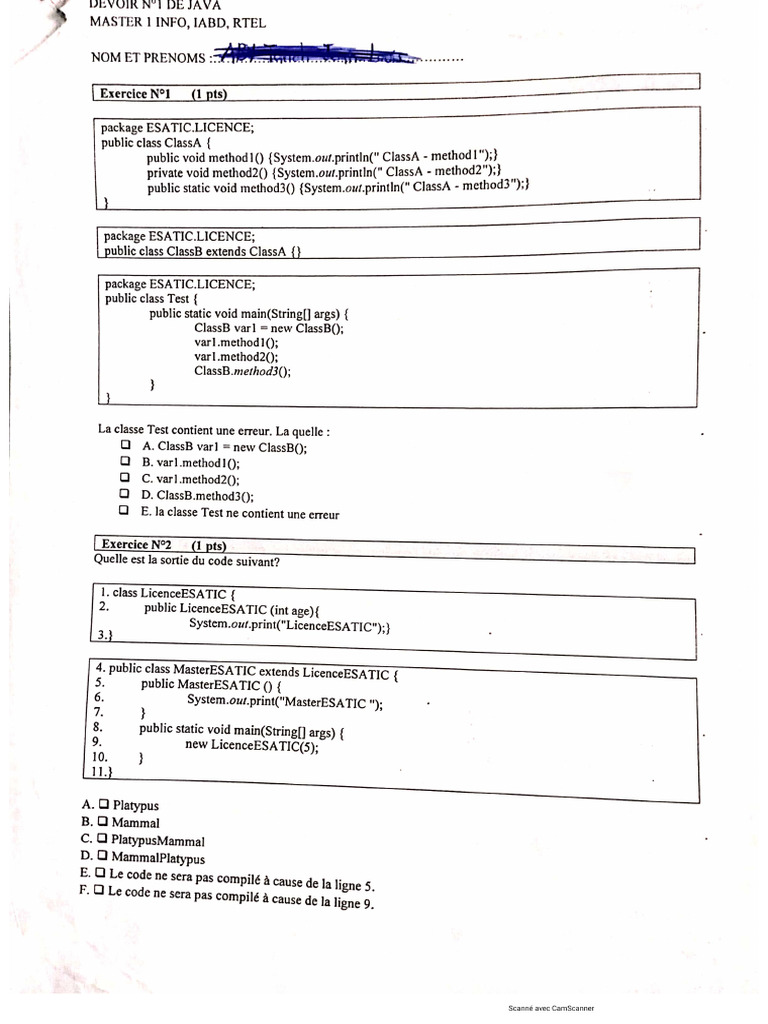 Devoir Uml Java 2022 | PDF