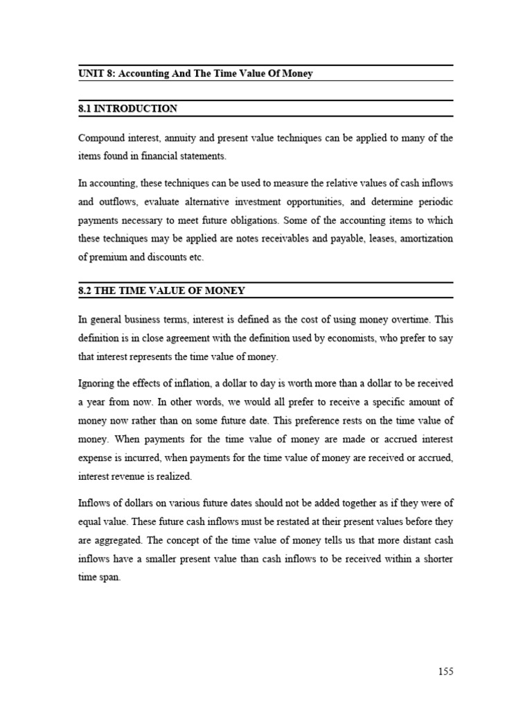 Financial Accounting 1 Unit 8 | PDF | Present Value | Interest