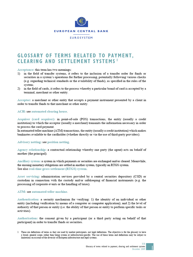Payment Systems Glossary Terms | PDF | Credit Card | Finance & Money ...