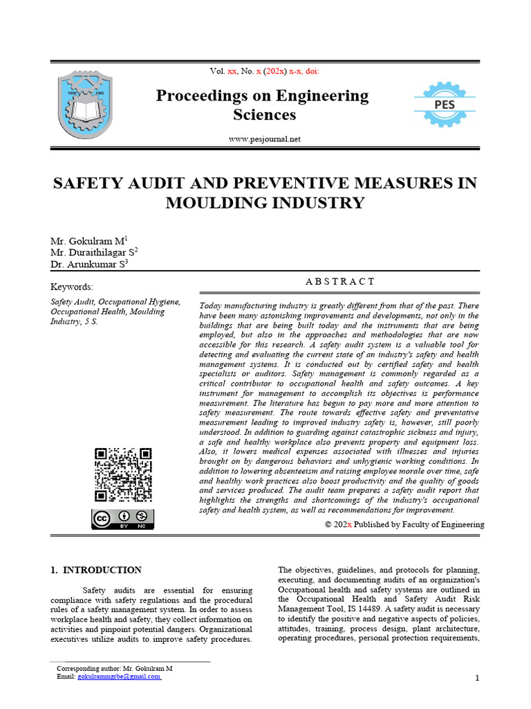 Safety Audits in Moulding Industry | PDF | Occupational Safety And ...