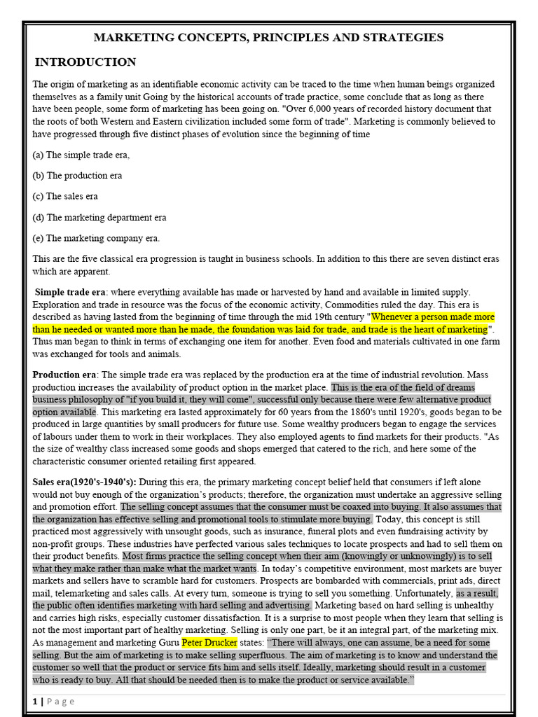 Marketing Notes All in One | PDF | Marketing | Behavior