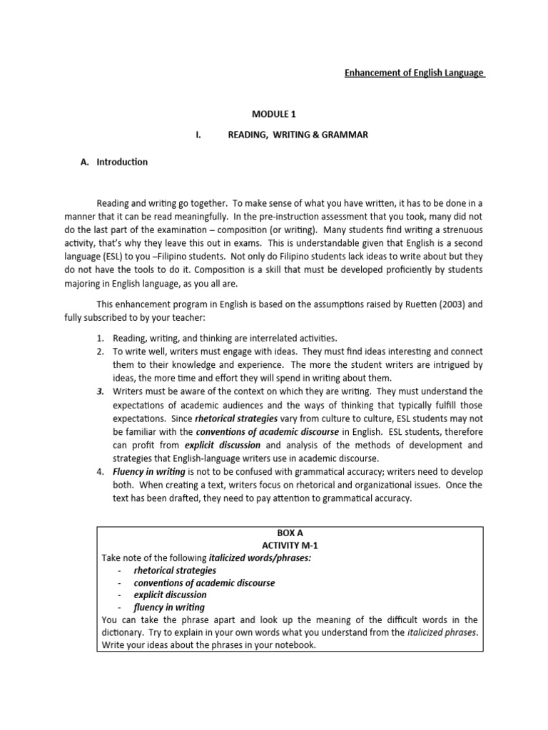 Module 1 | PDF | Learning | Essays