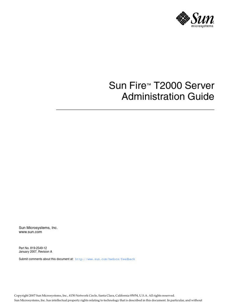 Sun Fire™ T2000 Server Administration Guide | PDF | Command Line ...