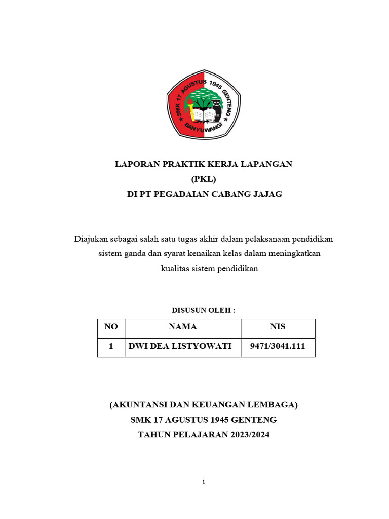 Laporan PKL DWI DEA Fiks | PDF